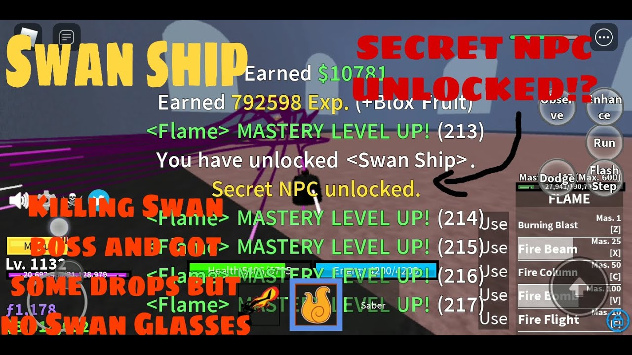 Killing Swan Boss in Blox Fruits - YouTube