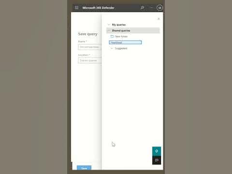 Save and Reuse Query in Defender Portal - YouTube