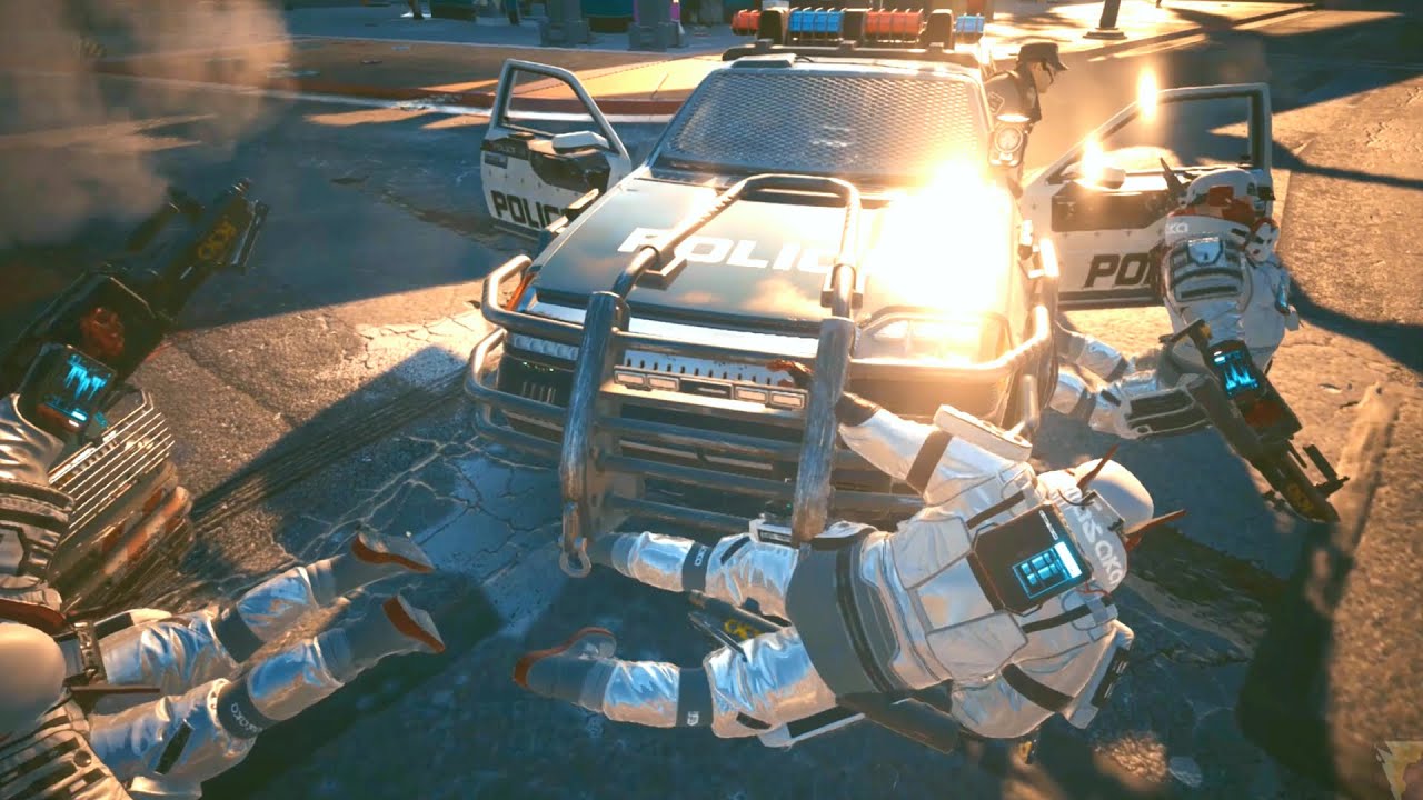 Arasaka MG vs Police | Cyberpunk 2077 - YouTube