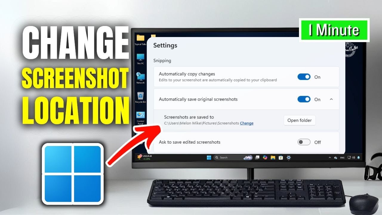 How To Change Screenshot Location in Windows11 (2026) - YouTube