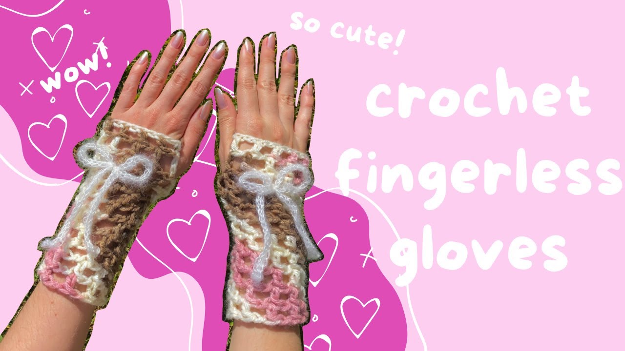 crochet coquette fingerless gloves (NO SEWING) - YouTube