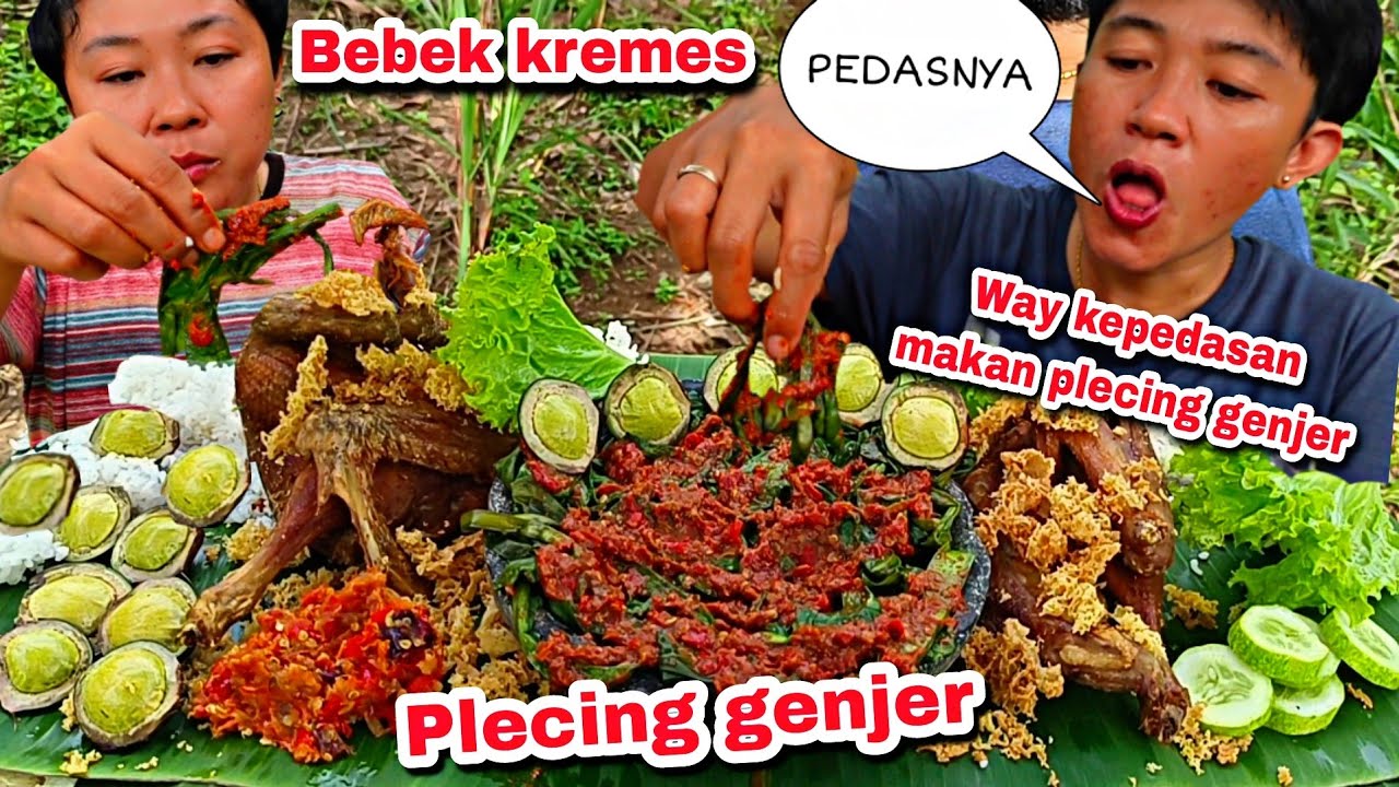 BEBEK KREMES + PLECING GENJER, WAY KEPEDASAN MAKAN PLECING GENJER 😂 ...