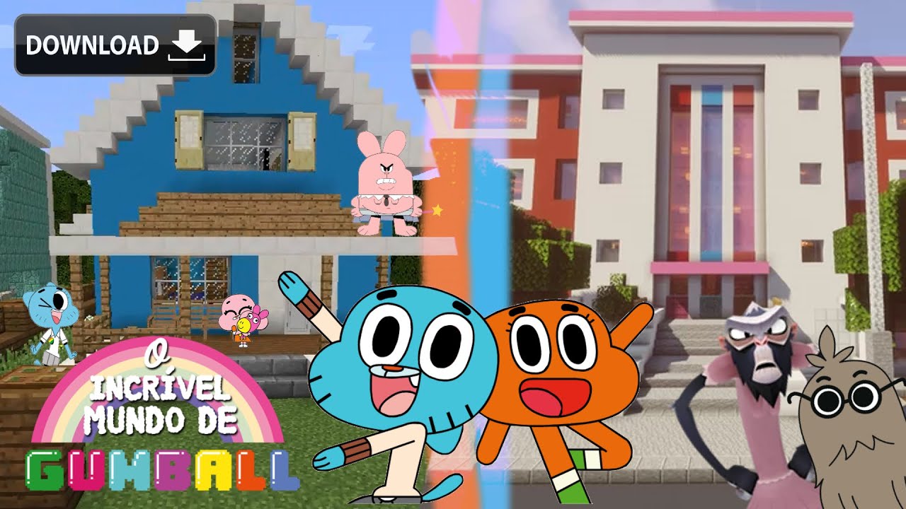 MAPA DO GUMBALL NO MINECRAFT ( CASA E ESCOLA ) ‹ ZACKIL › ( DOWNLOAD ...