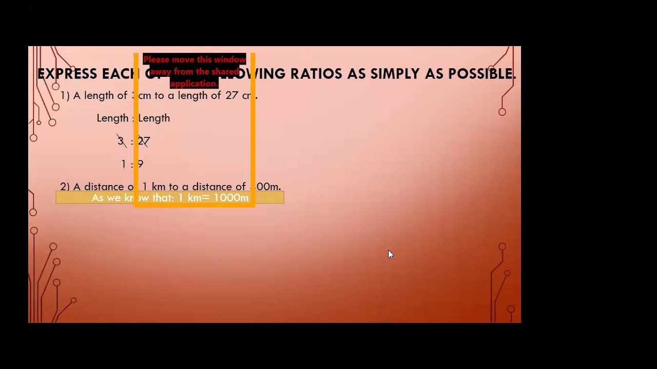 Lecture # 46: Express ratios as simply as possible. - YouTube