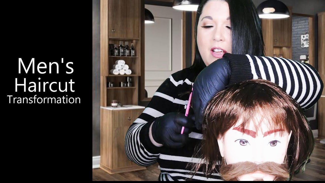 ASMR Relaxing Haircut Roleplay | Men's Haircut, Beard Trim, Gloves ...