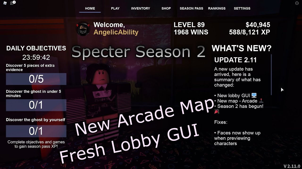 Specter Season 2 - v2.11.0 New Arcade Map & New Lobby GUI - The Ghost ...