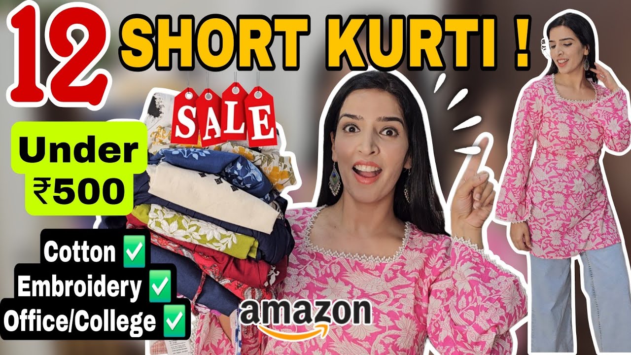 Amazon Short Kurtis Haul Under 500 😍 Cotton Short kurti haul for ...