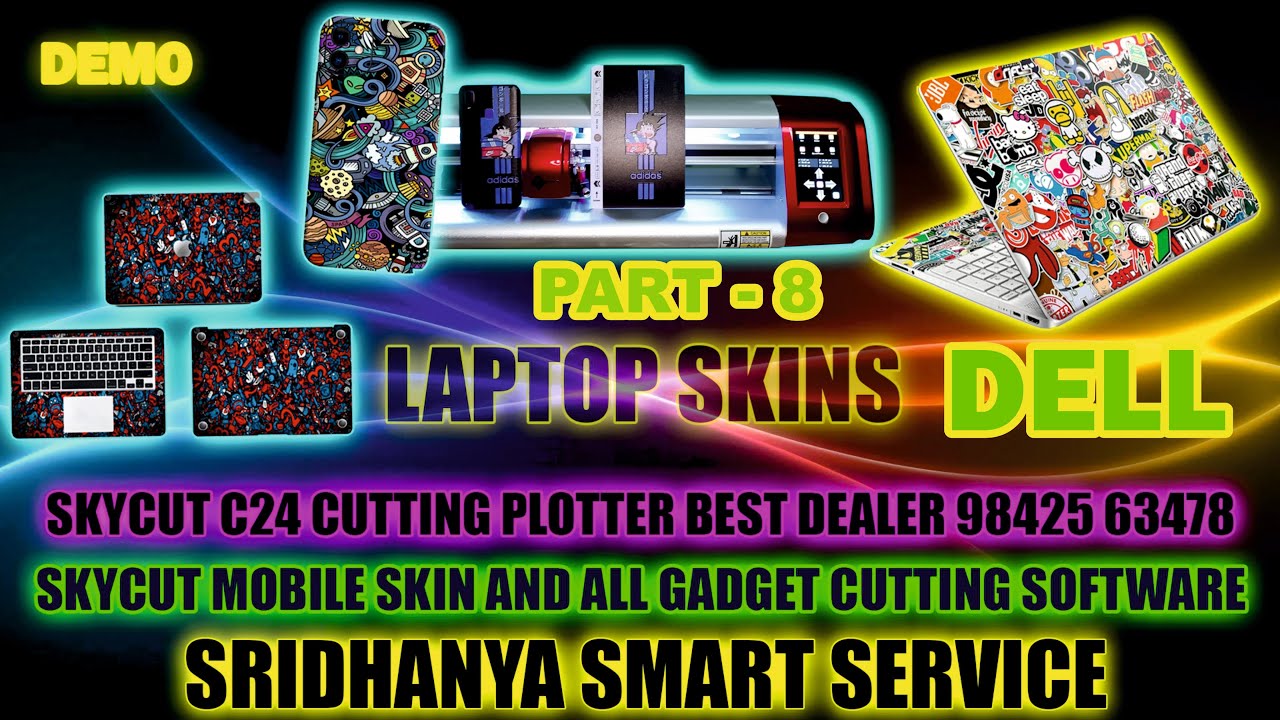 Mobile Skin Cut Software Demo DELL Laptop Skin Models Part - 8 - YouTube