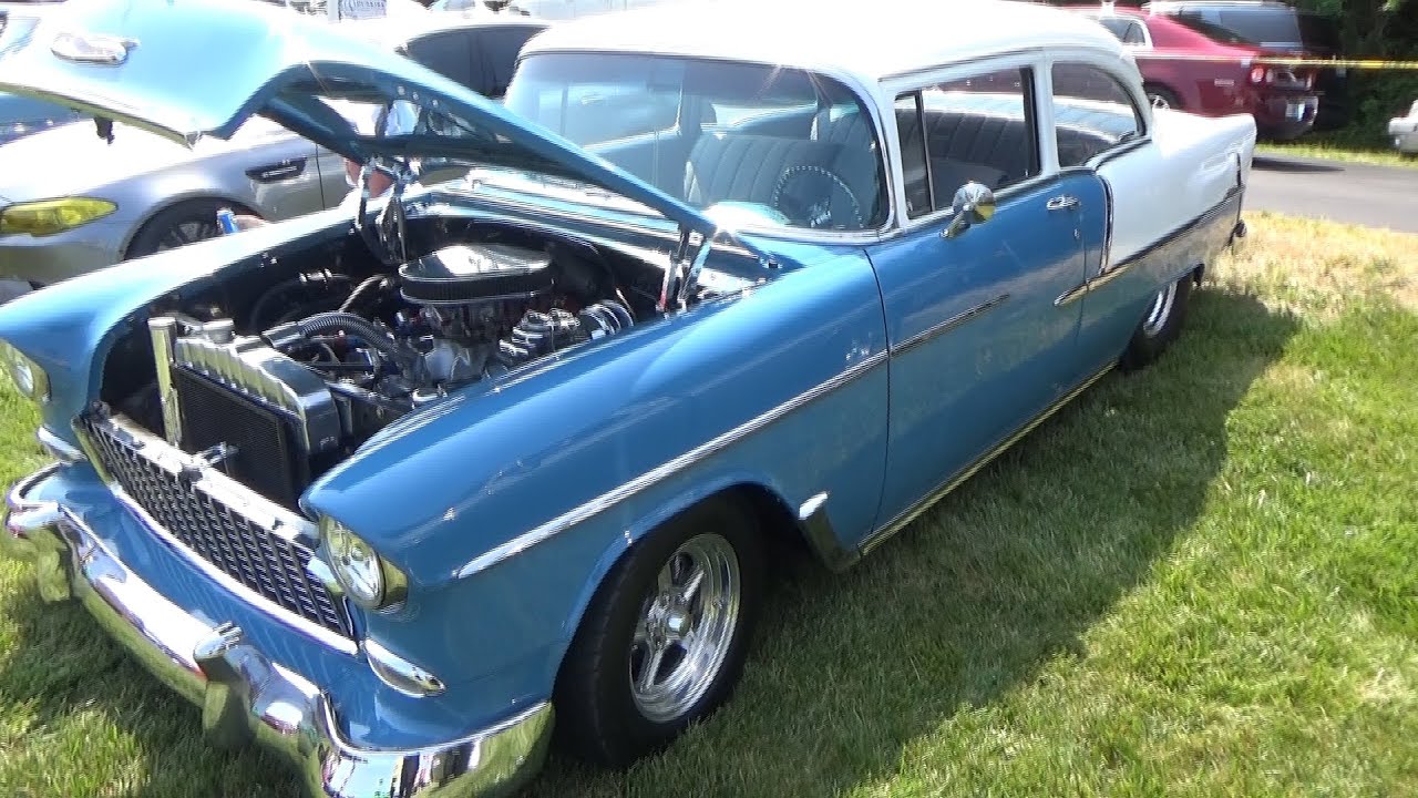 1955 Chevy 2 Door Post Car Fifties Classic Hot Rod Custom and Muscle ...