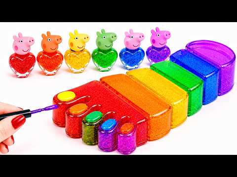🦶Como Fazer Pé Arco Íris da Peppa Pig de Areia Cinética ASMR🌈Satisfying Rainbow Foot Kinetic Sand