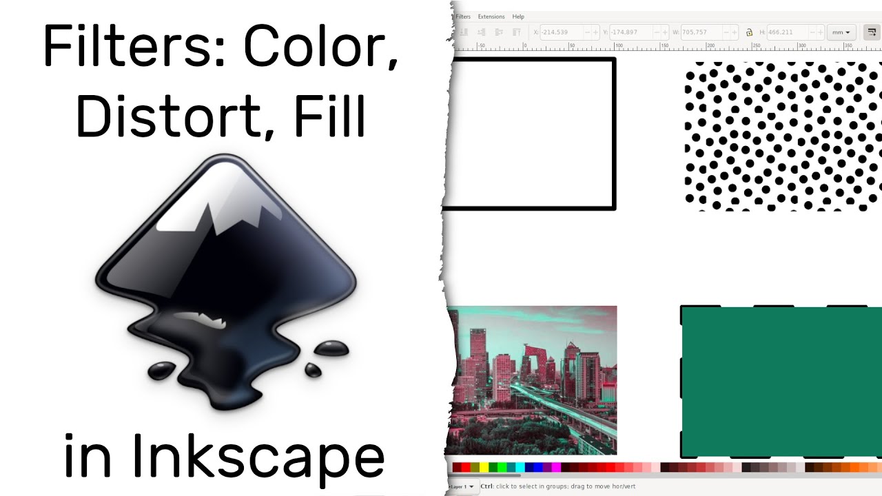 Inkscape - Filters - Black Light, Blend Opposites, Brilliance. - YouTube