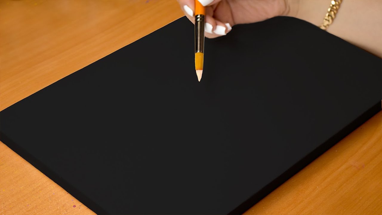 Black and White Acrylic Painting Tutorial for Beginners / Galaxy ...