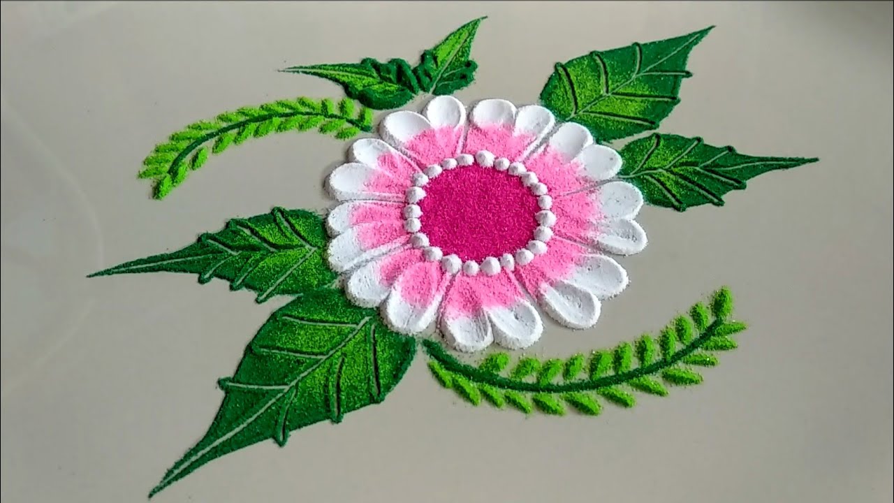 beautiful flower rangoli design for festival 2020 - YouTube