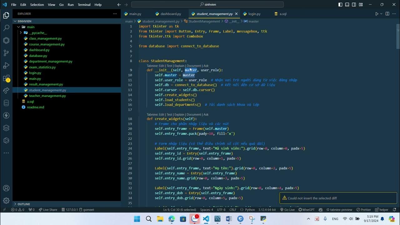 Quản lý sinh viên với Tkinter Python - Mysql - YouTube