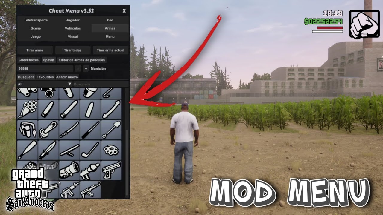 El mejor MOD MENU para GTA San Andreas ¿Mejor que el cleo mods?🤔 ...
