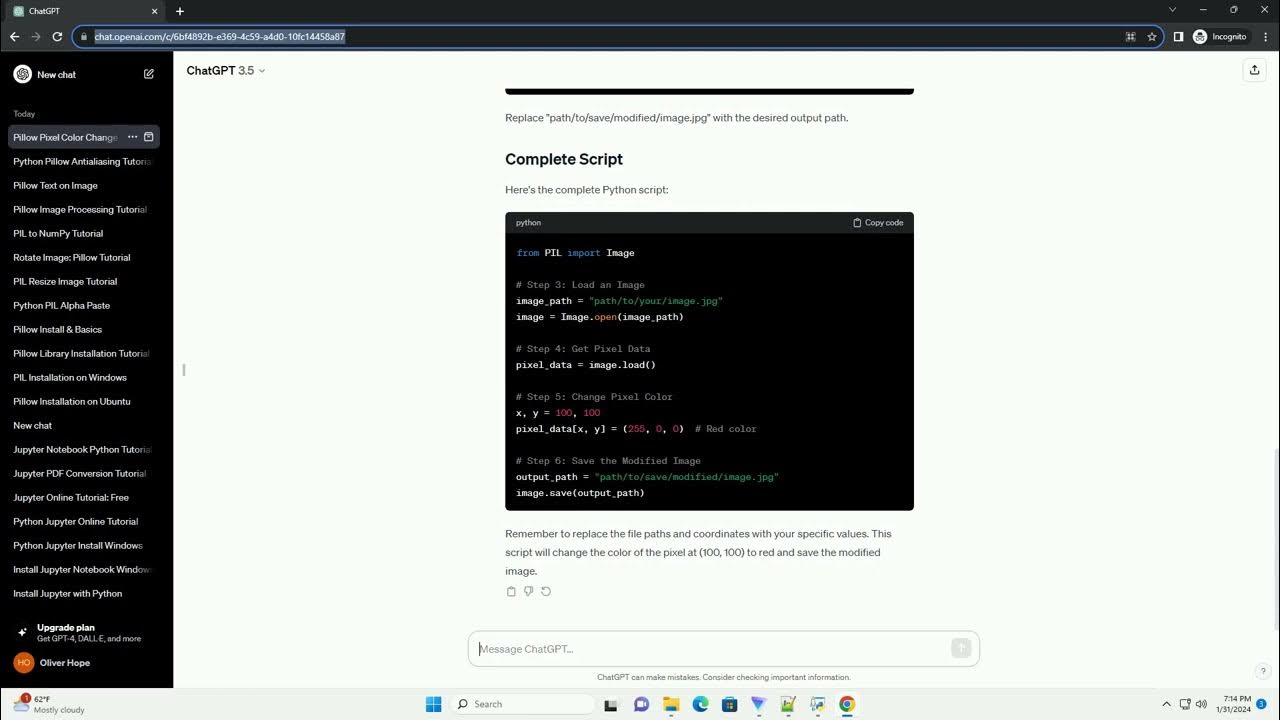 python pillow change pixel color - YouTube