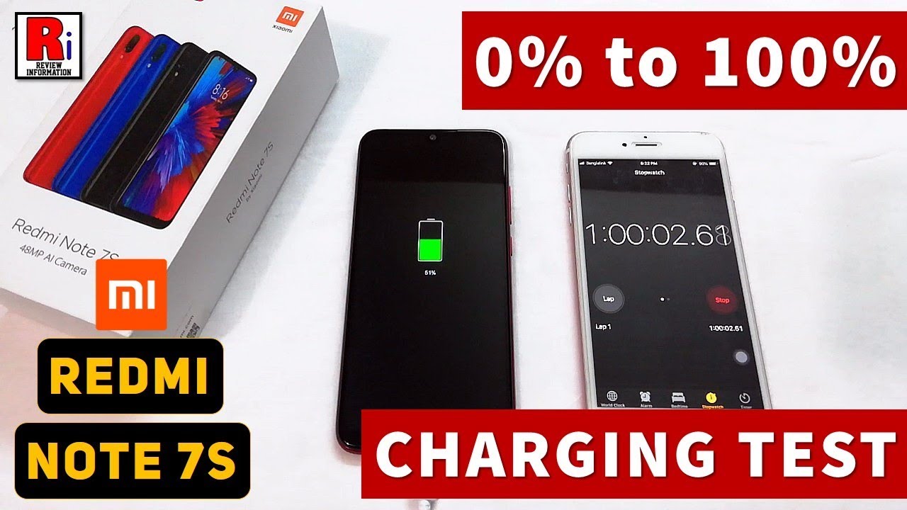 Xiaomi Redmi Note 7S Fast Charging Test | 0% to 100% Charge - YouTube