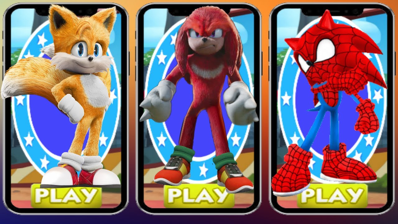 Dash with Movie Tails vs Spiderman Sonic vs Movie Knuckles - Run ...