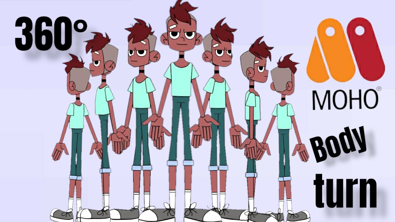 How to animate Body Turn 360° anime Studio pro moho - YouTube
