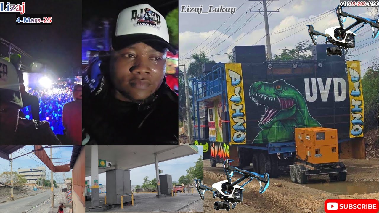 eben sa te fini Trè Mal, izo sou tèt cha Kanaval la, Drone nan. imaj ...