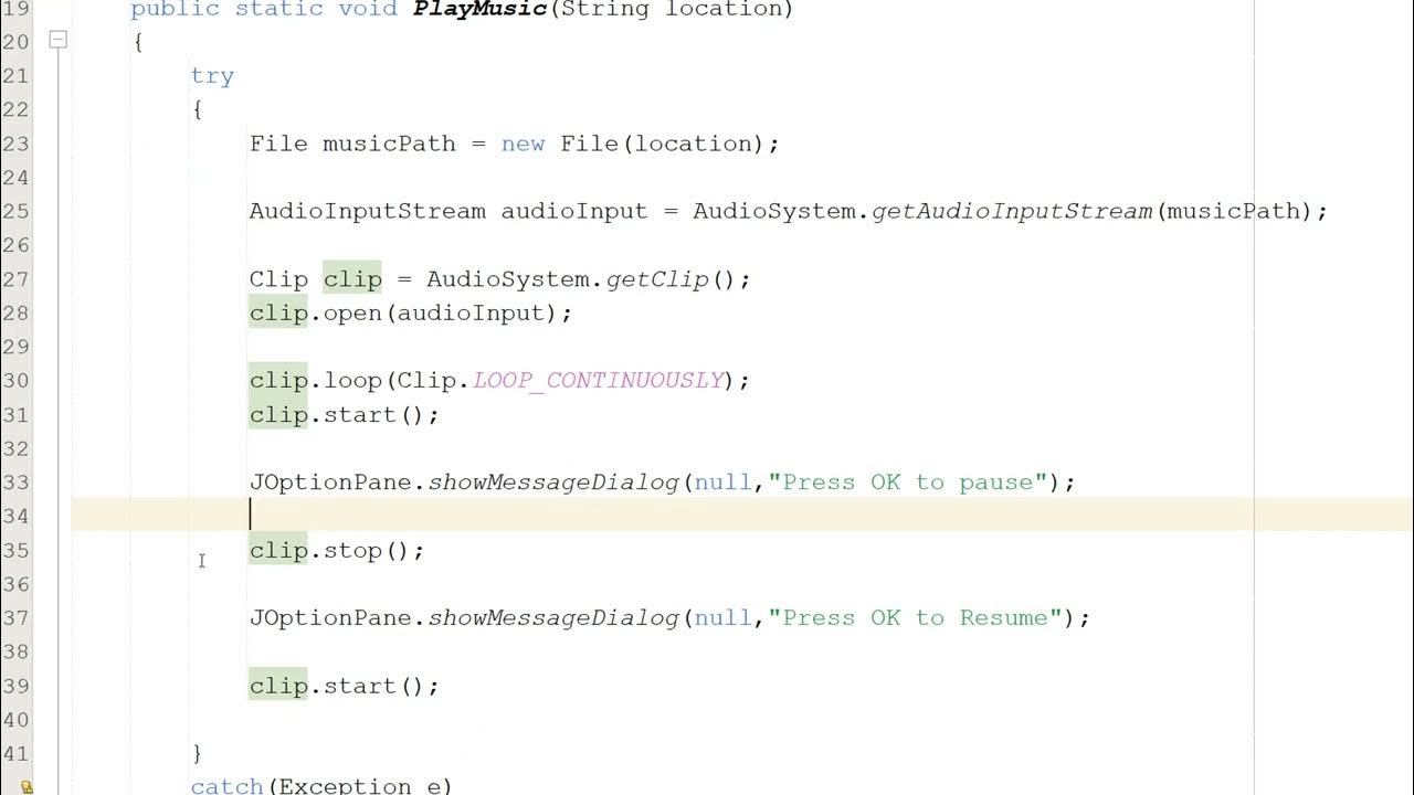 How to Pause and Resume Music In Java - YouTube