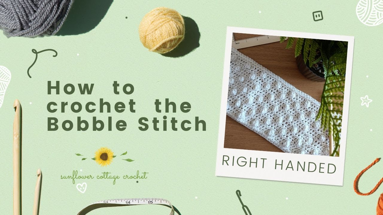 Learn how to crochet the Bobble stitch - right handed tutorial - YouTube