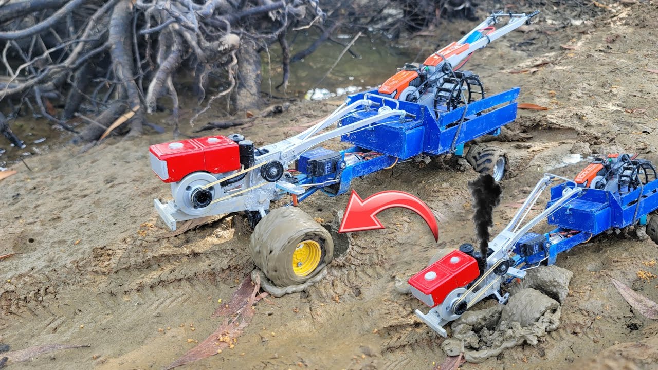 DIY MINI Traktor Power tiller video power tiller trolley Yanmar Diesel ...