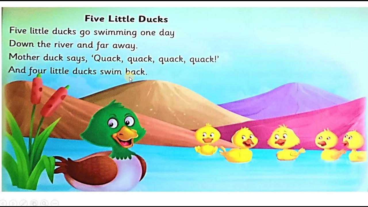 FIVE LITTLE DUCKS (EASY POEM- Reading Activity) - YouTube