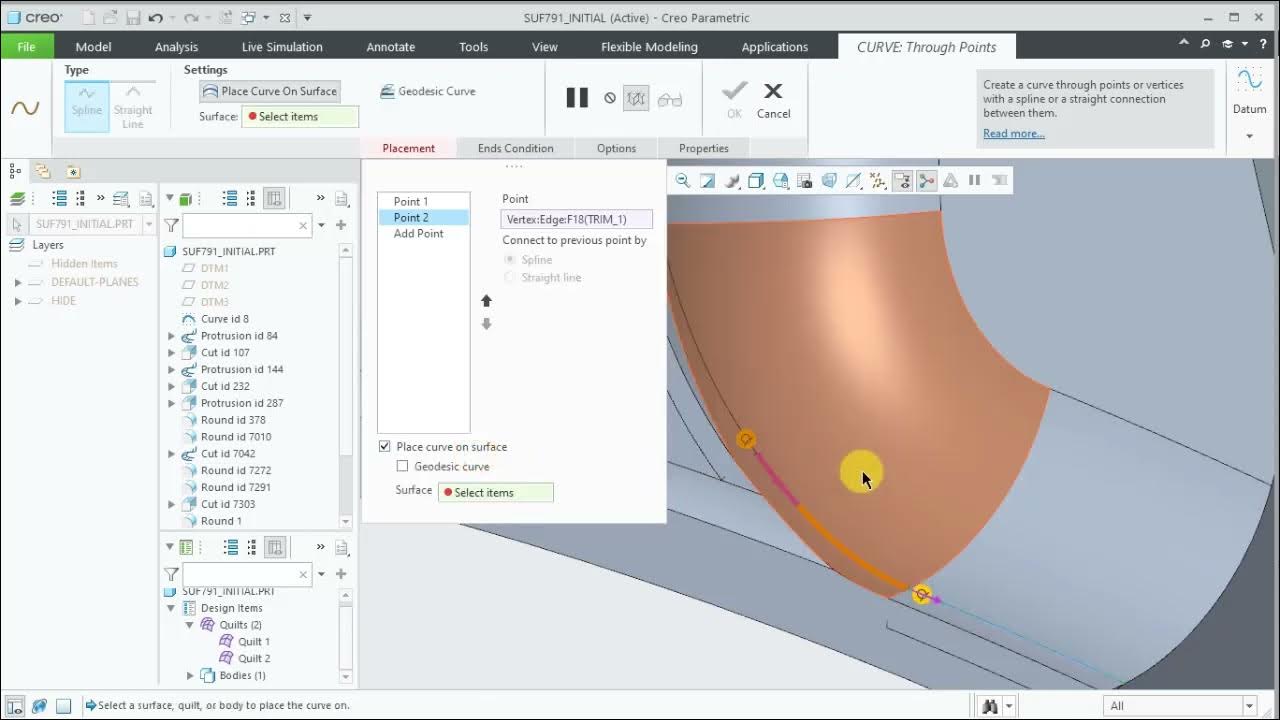 Using Surface Rounds with Boundary Blend surface patch in Creo Parametric - YouTube