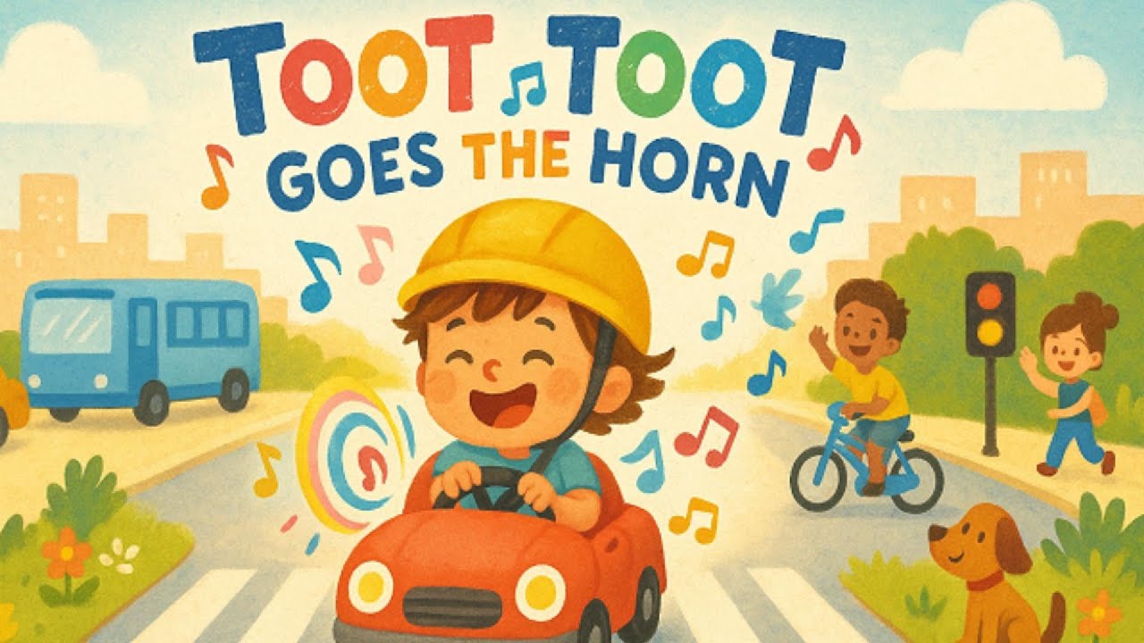 Toot Toot Goes the Horn | Fun English Transportation Song for Kids with ...