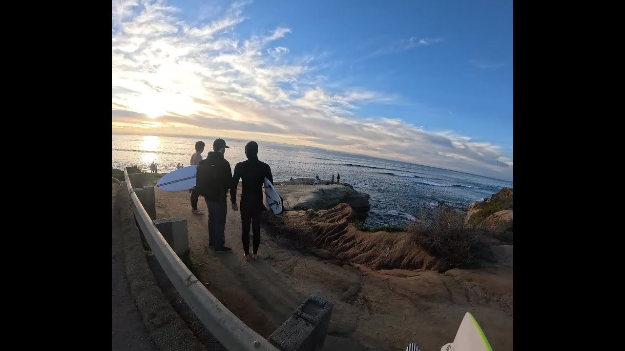 Epic Sunset Cliffs Sunset Surf Session POV - YouTube