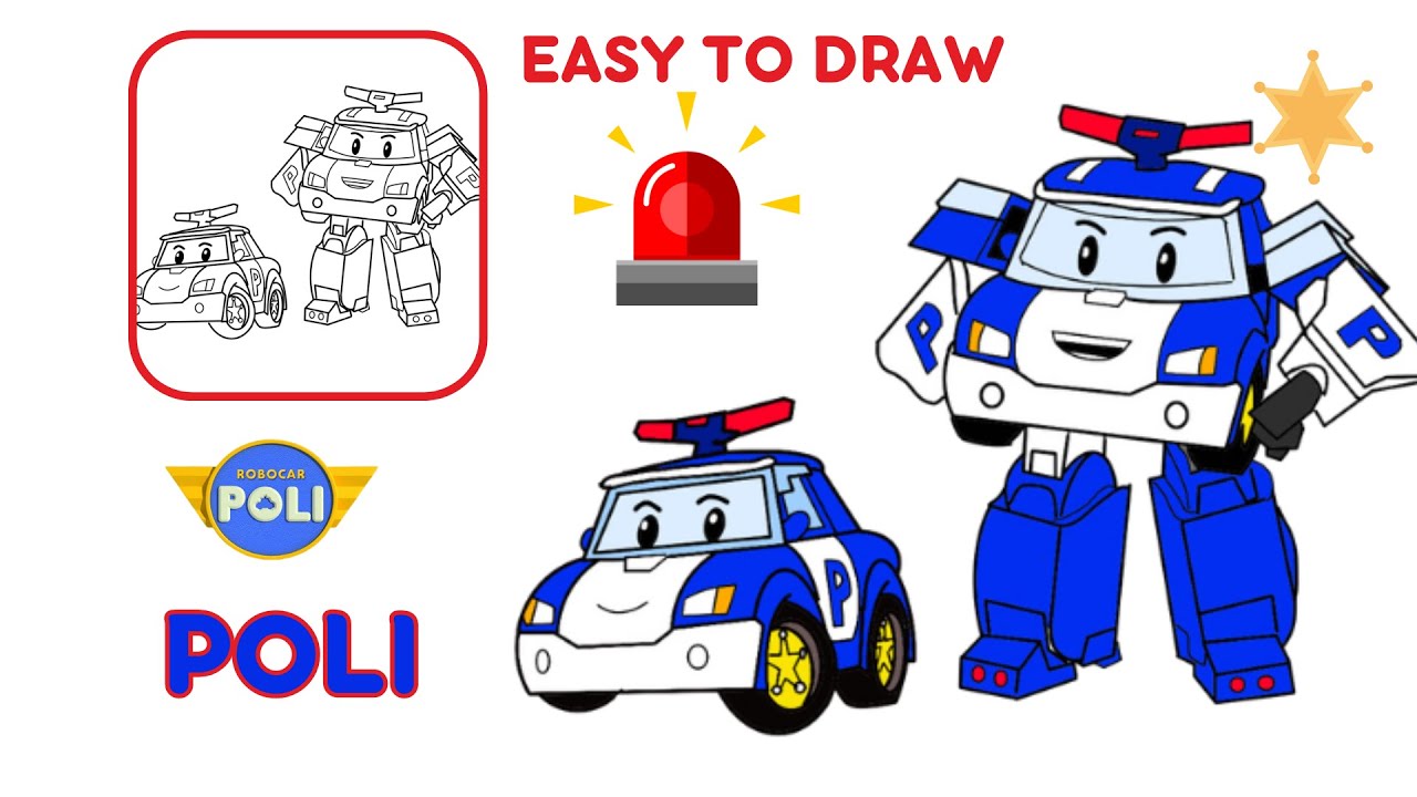 HOW TO DRAW ROBOCAR POLI - YouTube
