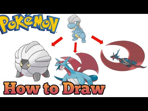 💥How to Draw Bagon, Shelhon, Salamence and mega Salamence || Pokemon ...