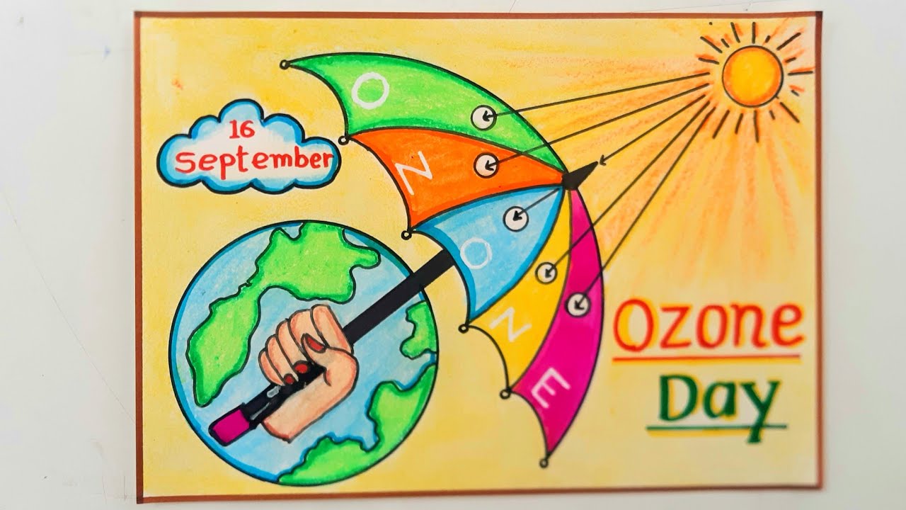 World Ozone Day Drawing Easy Steps//Ozone Day Poster Drawing//How to ...