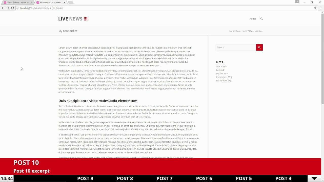 Live News - Create a news ticker with news from the posts - YouTube