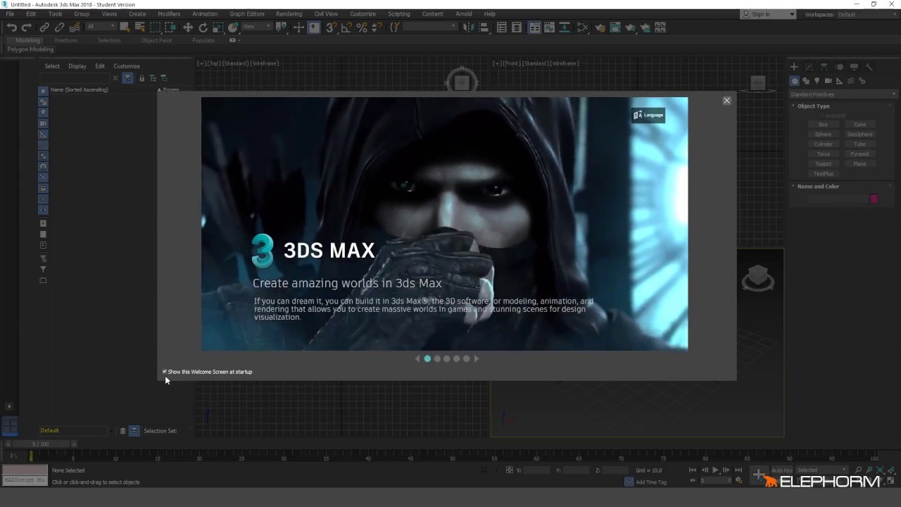 Tuto 3ds Max 2018 : Le menu welcome - YouTube