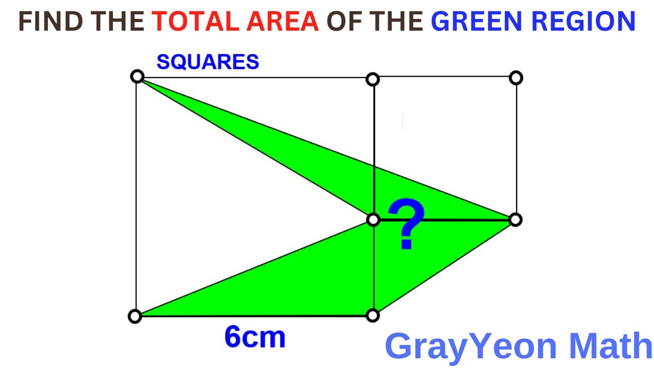 Find the area of the green region #geometryskills #mathpuzzles # ...