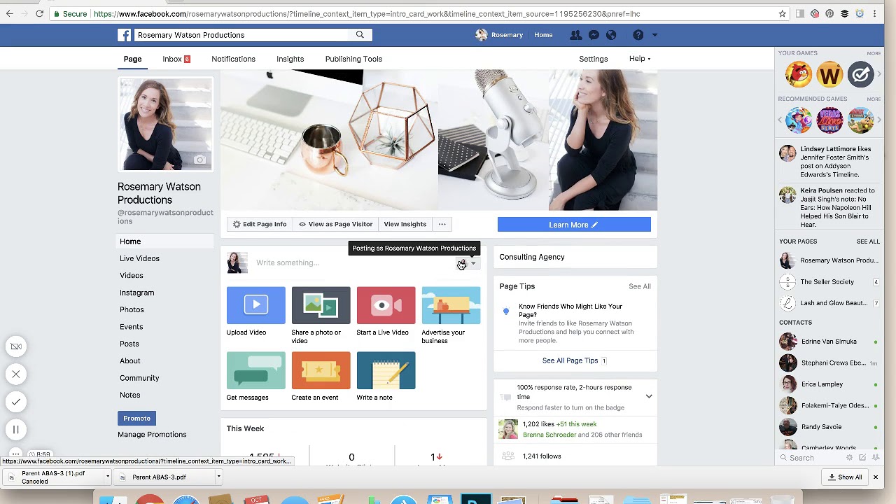Posting on your Facebook Business page as your Page vs. your Personal ...