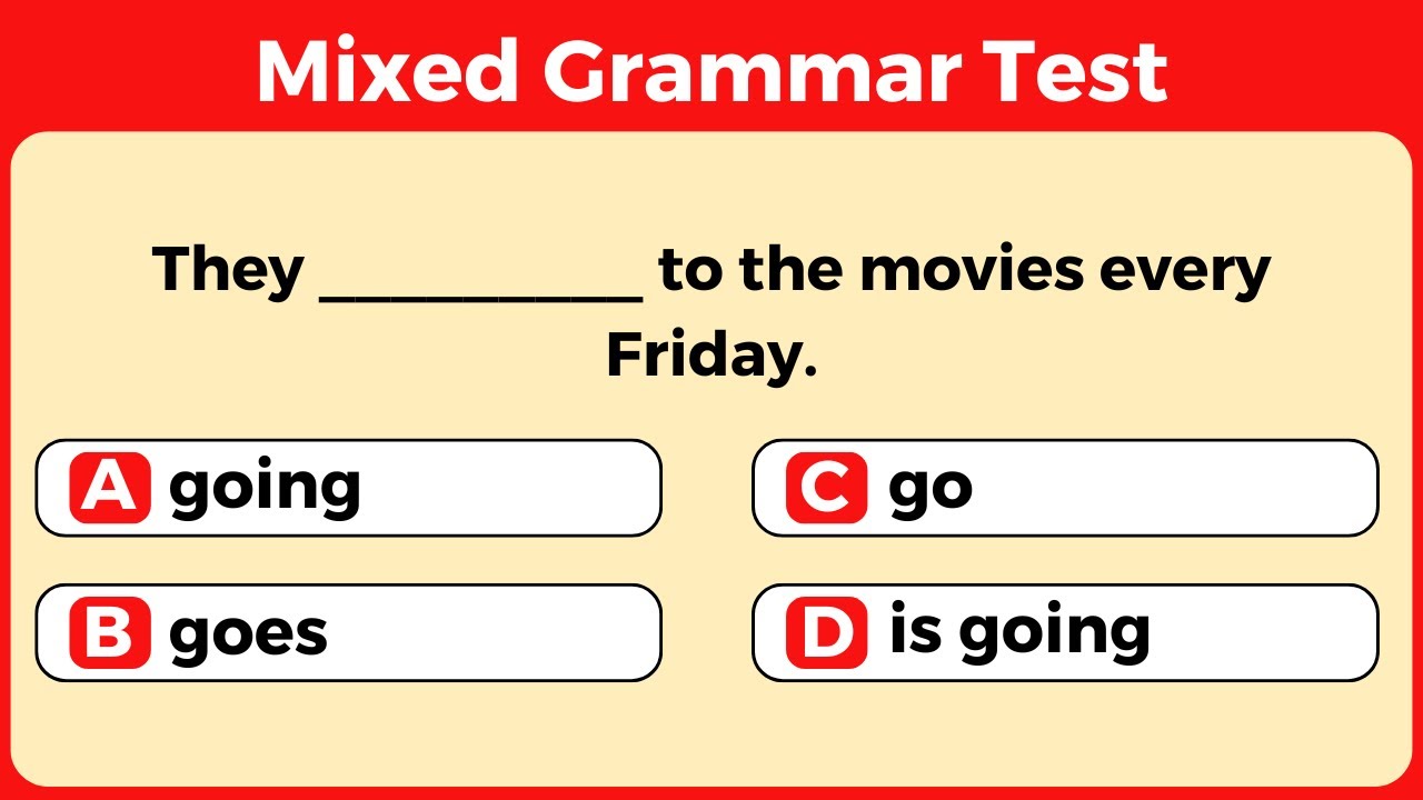 Mixed English Grammar Test: CAN YOU SCORE 100%? | English Grammar Test ...