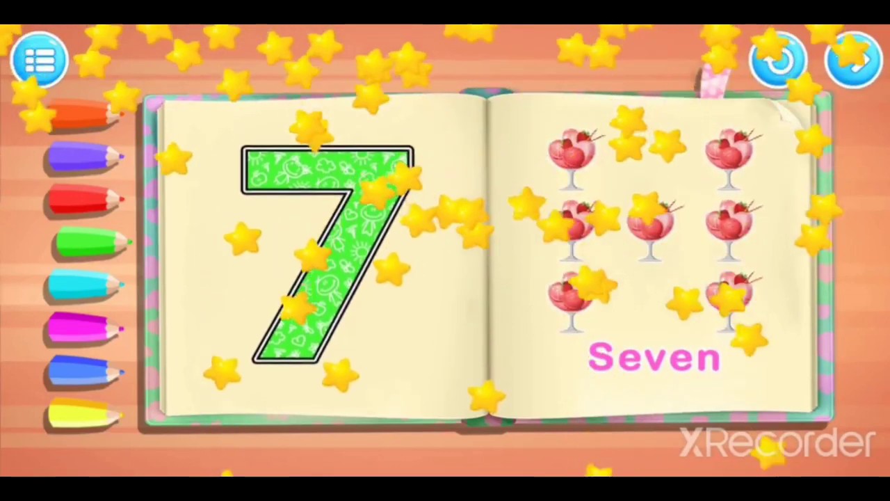 Learn how to write the number 7 (seven). Trace with finger, learn and ...