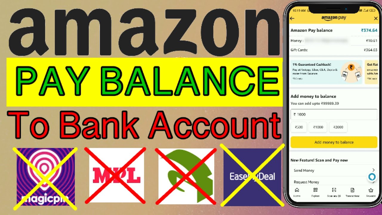 Amazon Pay balance to bank account transfer | Amazon pay balance ...