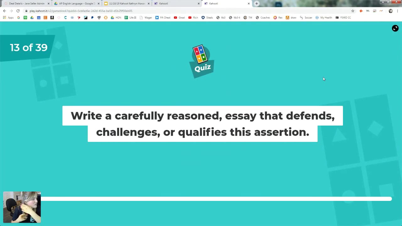 AP English Language - Rhetorical Analysis Kahoot | Fiveable Cram Archive
