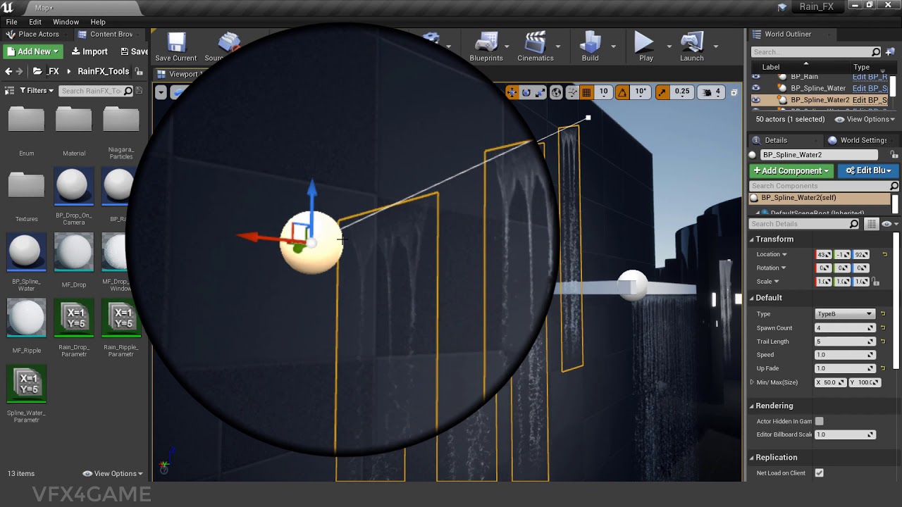 Rain Fx Tools in Unreal Engine - Real Time VFX