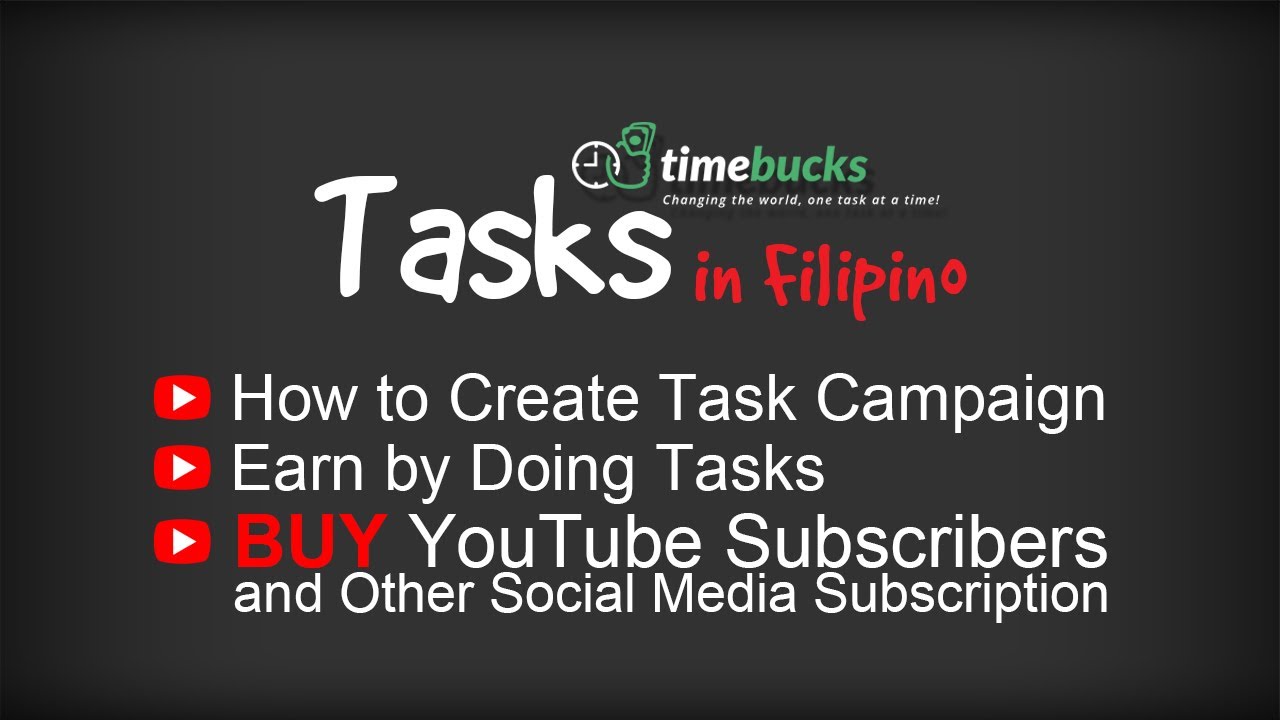Buying YouTube Subscribers | TimeBucks - Tasks - YouTube