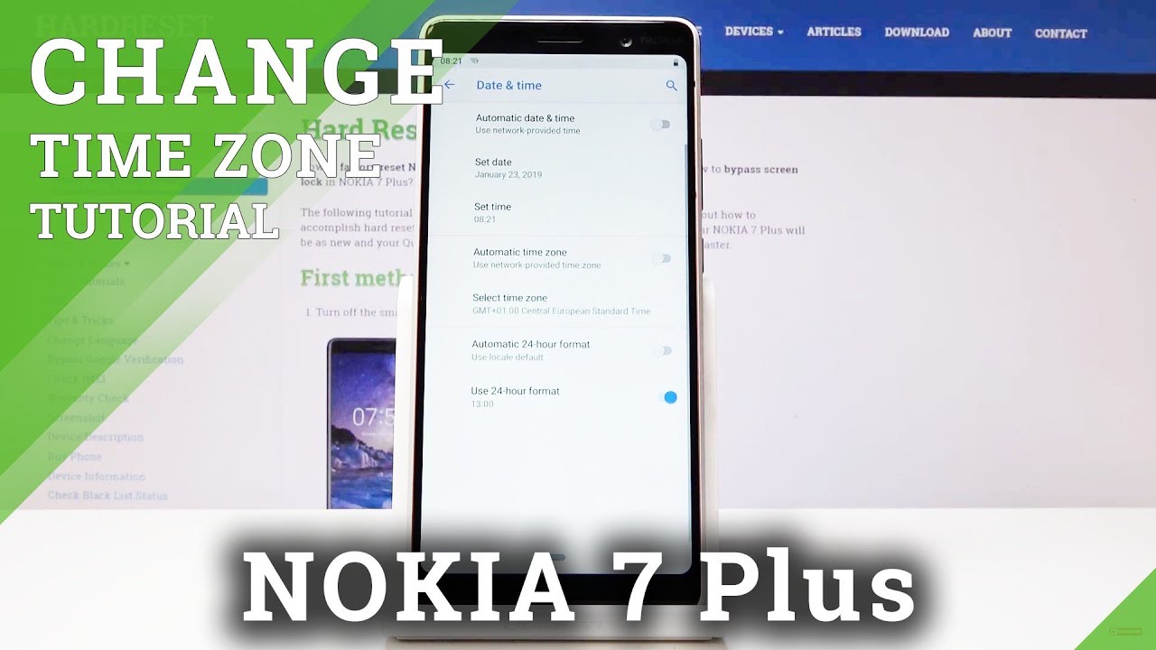 How to Set Up Date & Time in NOKIA 7 Plus - Time-Zone Settings - YouTube