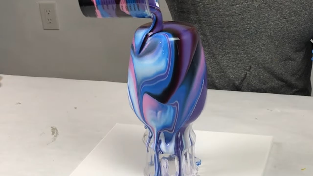 STUNNING Acrylic Pour on a Vase with Galactic Colors - YouTube