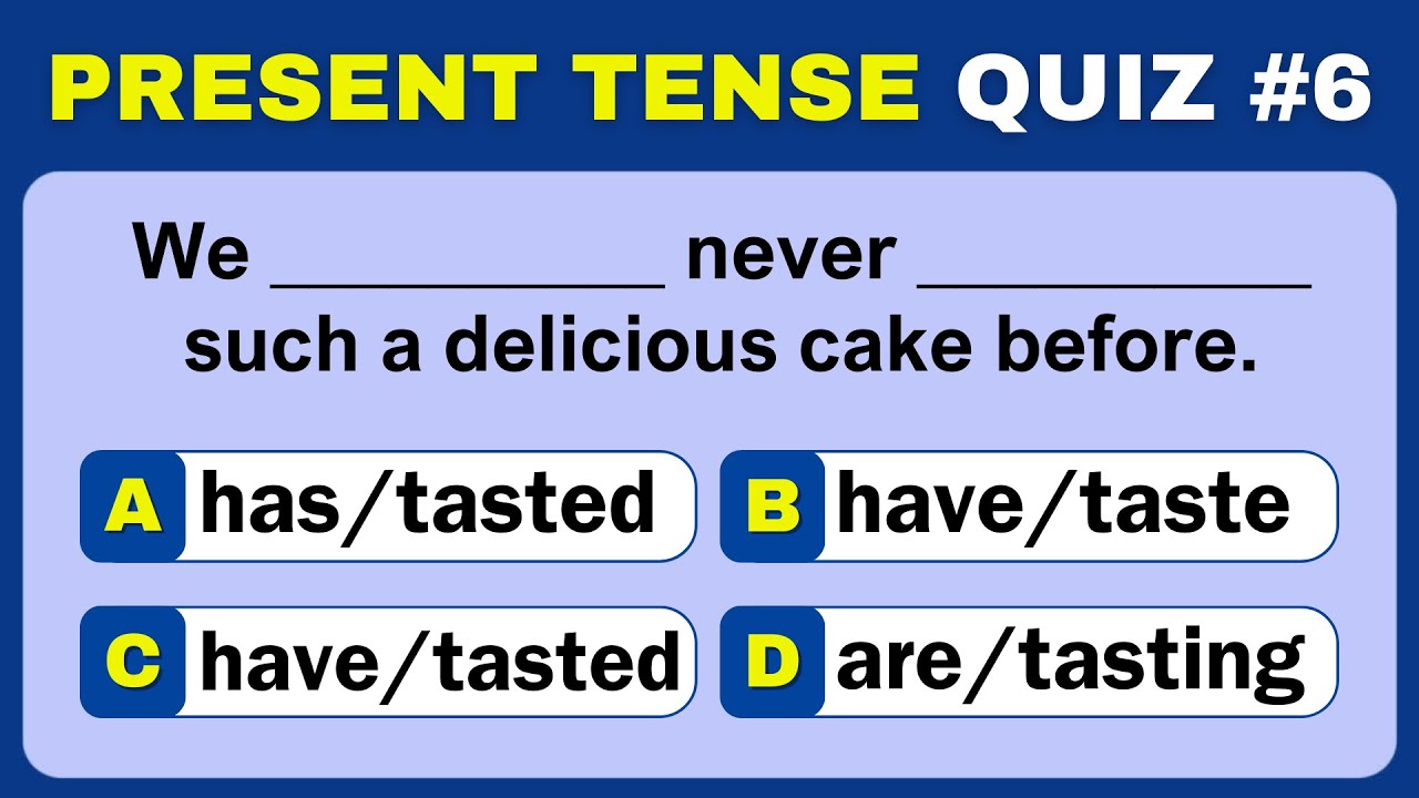 Present Tense Quiz- Part #6 | English Grammar Quiz #englishtenses - YouTube