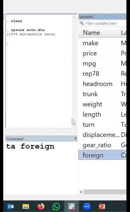 How to Display Value and Label Simultaneously in #Stata #data - YouTube