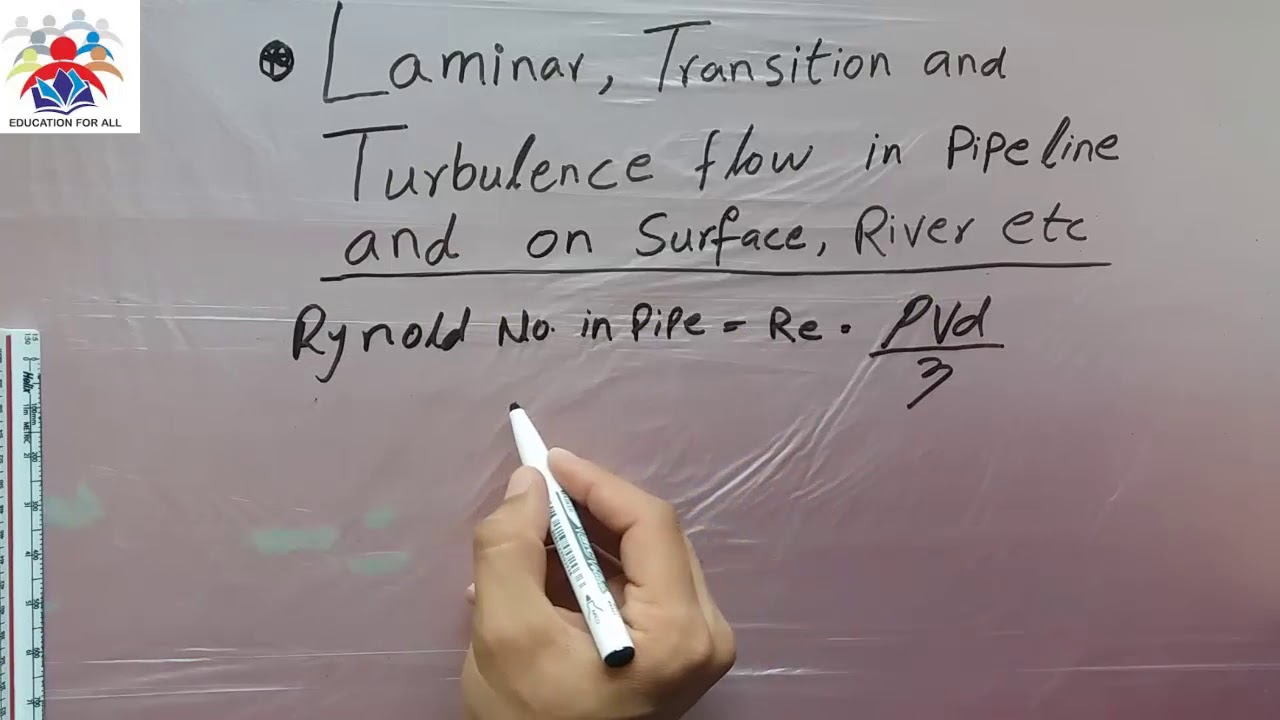 Laminar, Transition and Turbulence Flow in Pipe and River bed, Reynolds ...