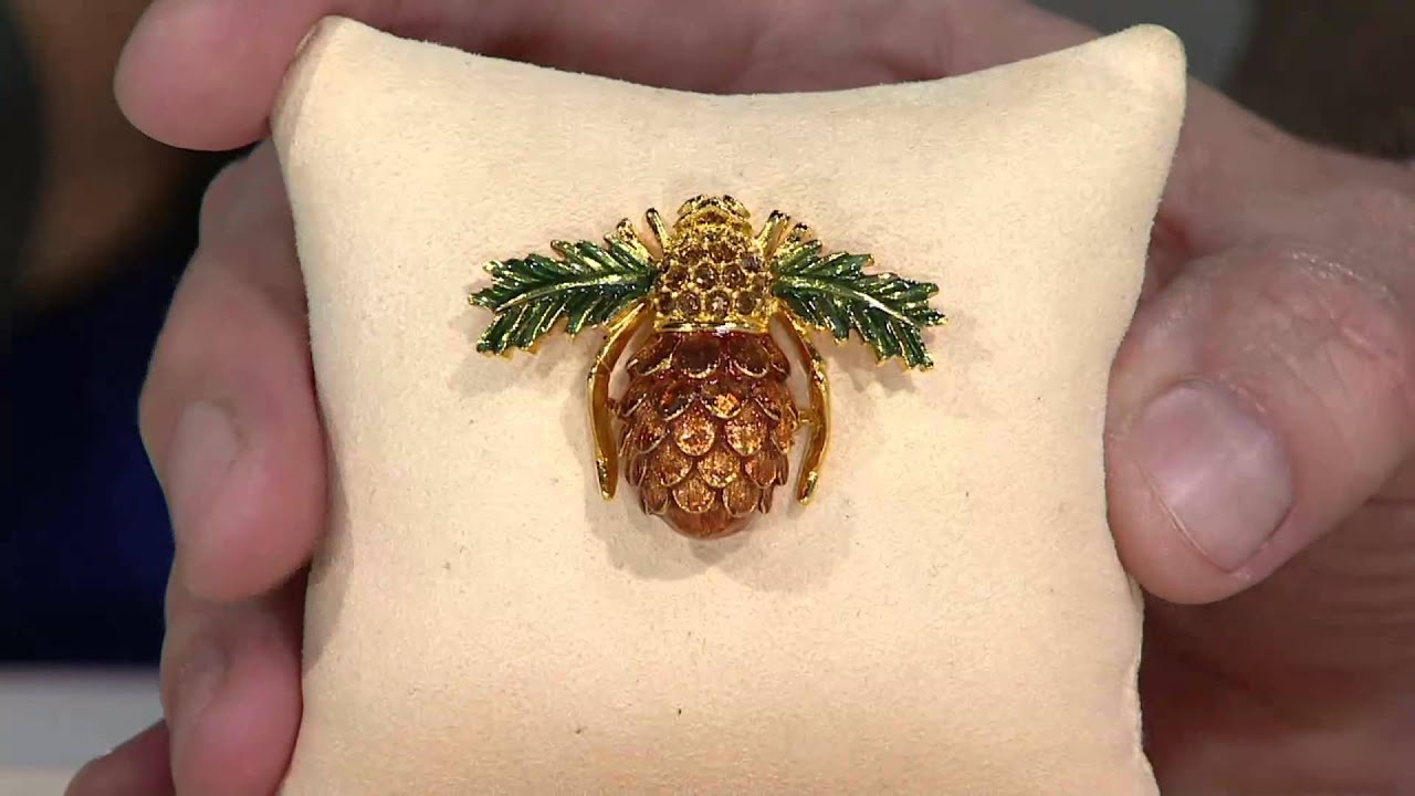 Joan Rivers Pinecone Bee Pin on QVC - YouTube